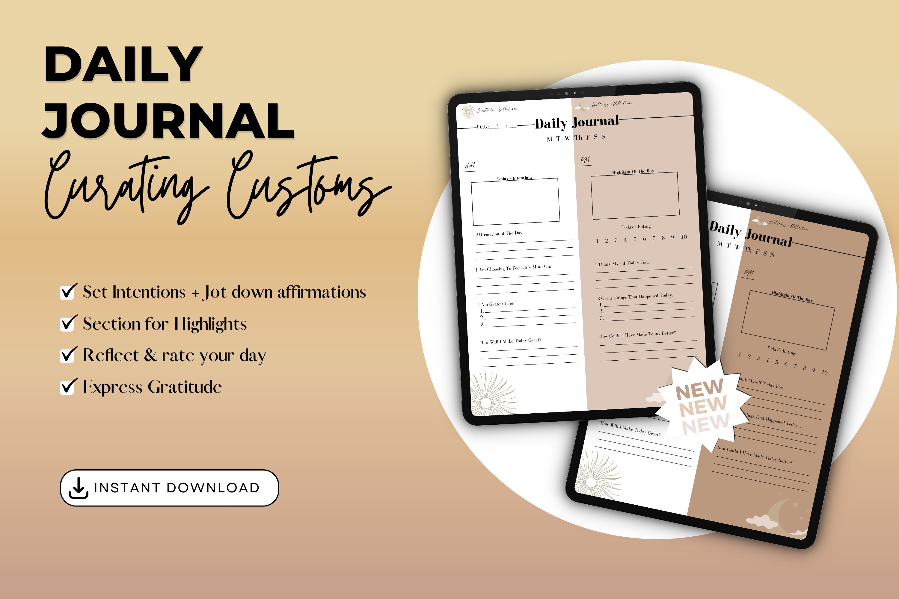 Five Minute Journal | Digital Morning Journal | Digital Evening Journal ...