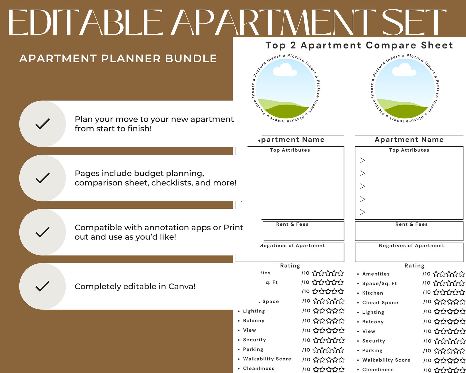 First Apartment Planner Moving Checklist New Home Budget Planner Bundle ...