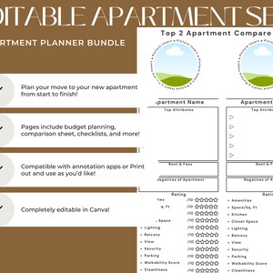 First Apartment Planner Moving Checklist New Home Budget Planner Bundle ...