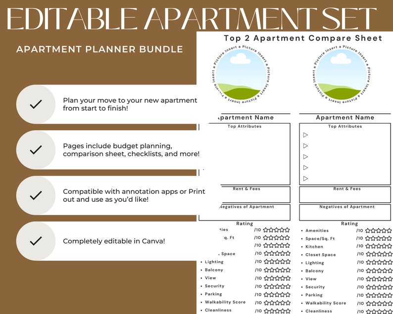 First Apartment Planner Moving Checklist New Home Budget Planner Bundle ...