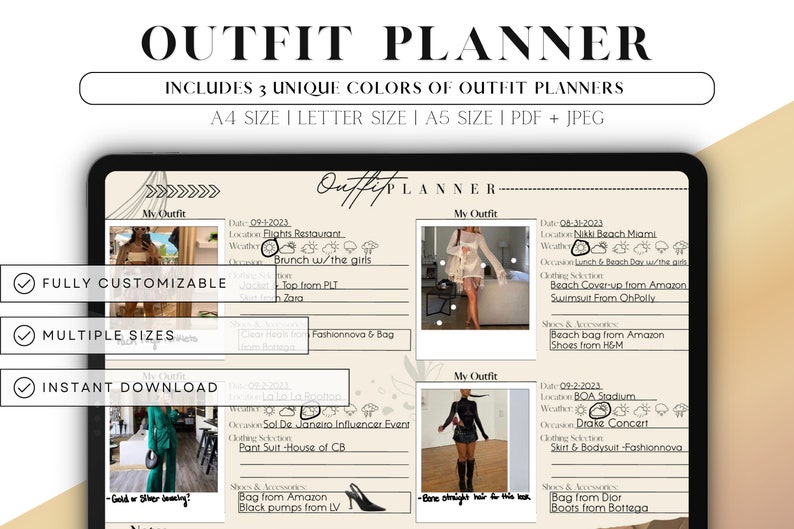 Digital Outfit Planner | Outfit Planner | Wardrobe Planner |outfit ...