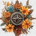 Flower Compass, Travel PNG Design, Digital Download - Etsy
