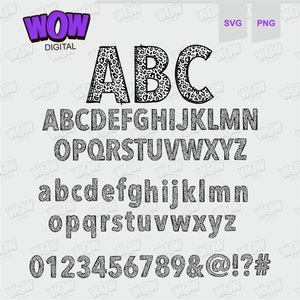 Leopard Print Doodle Alphabet Letters PNG Bundle, Alphabet PNG ...