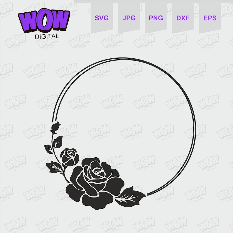 Rose Svg Floral Heart Frame Floral Circle Svg Circle Wreath - Etsy