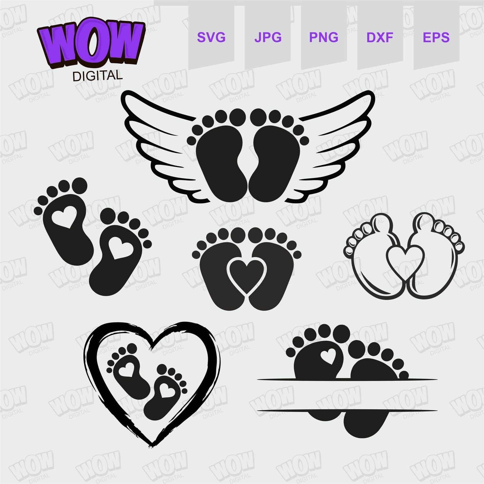 Baby Feet SVG Baby Footprints SVG Downloads Digital for - Etsy