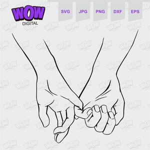 Holding Hands SVG, Pinky Hold PNG, Add Names & Dates SVG Cute File ...