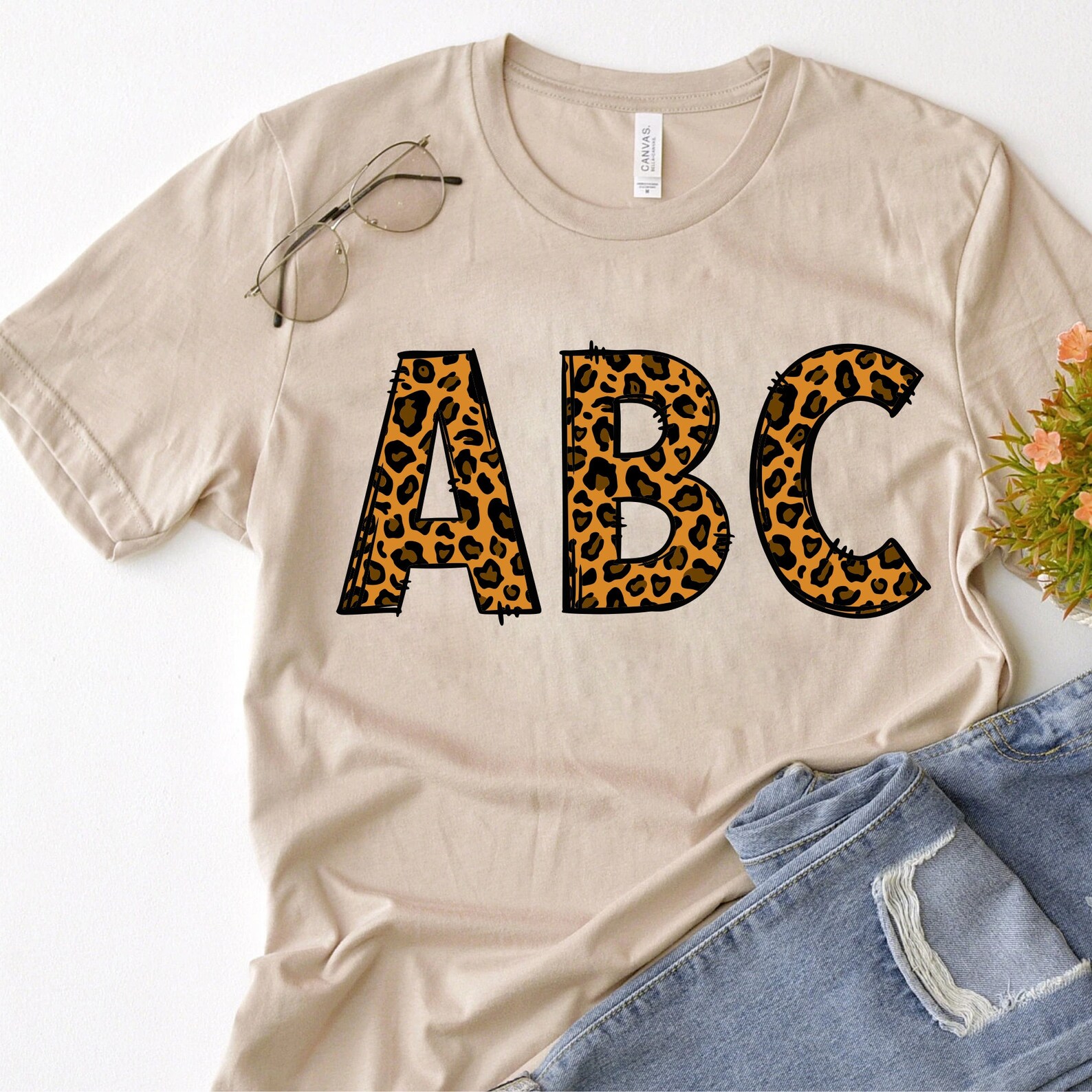 Leopard Print Doodle Alphabet Letters PNG Bundle, Alphabet PNG ...