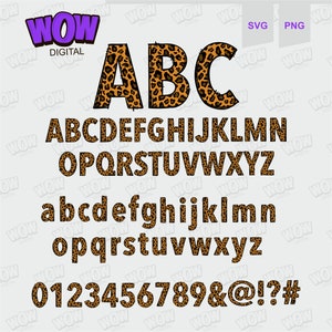 Leopard Print Doodle Alphabet Letters PNG Bundle, Alphabet PNG ...