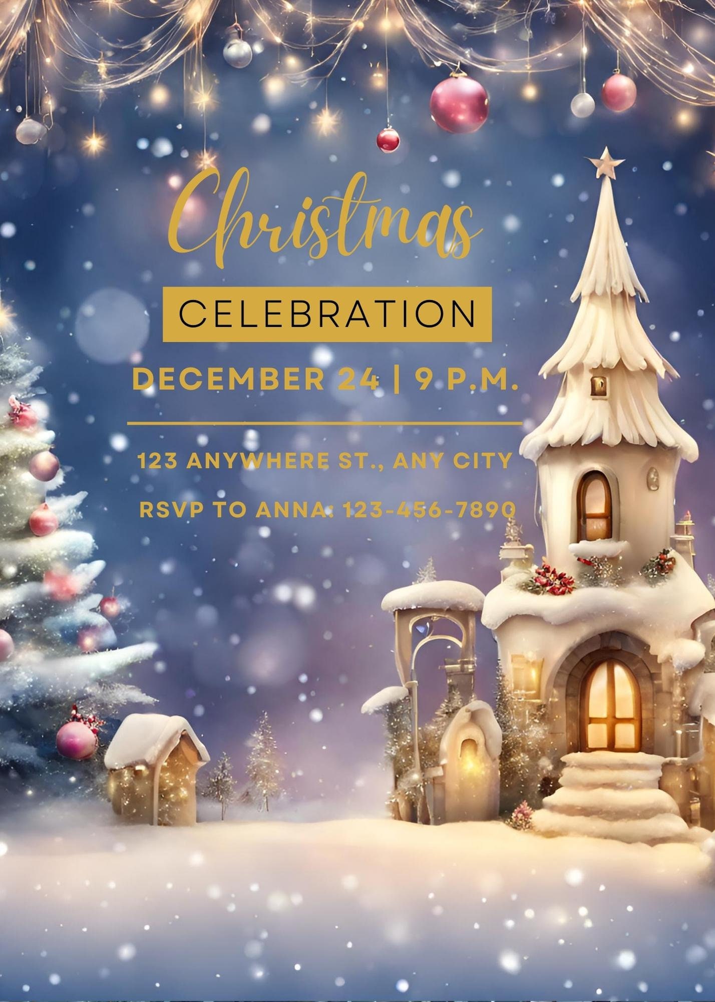 10 Editable Christmas Party Invitation Holiday Bundle Family - Etsy