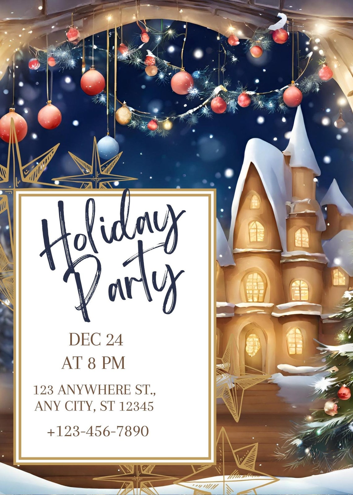 10 Editable Christmas Party Invitation Holiday Bundle Family - Etsy