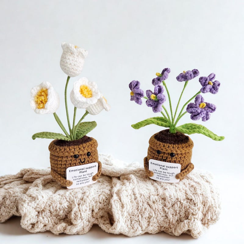 Crochet Cat Potted Plant - Etsy