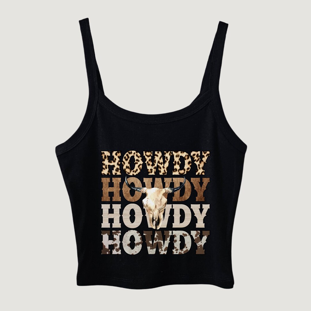 Howdy Crop Tank Top, Country Cowgirl Shirt, Western Crop Top, Rodeo T ...