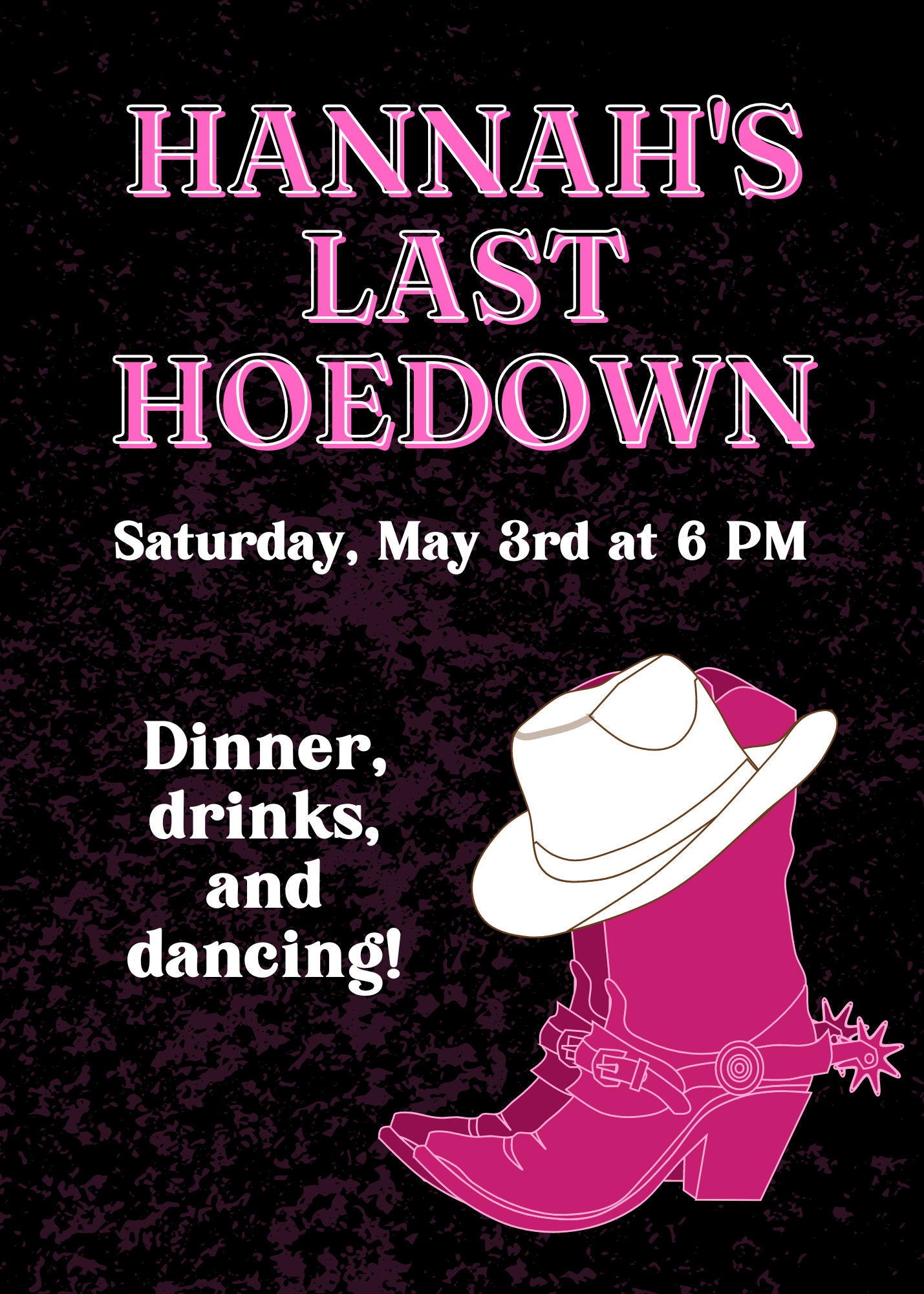 Last Hoedown Bachelorette Invite | Bachelorette Invitation Template ...