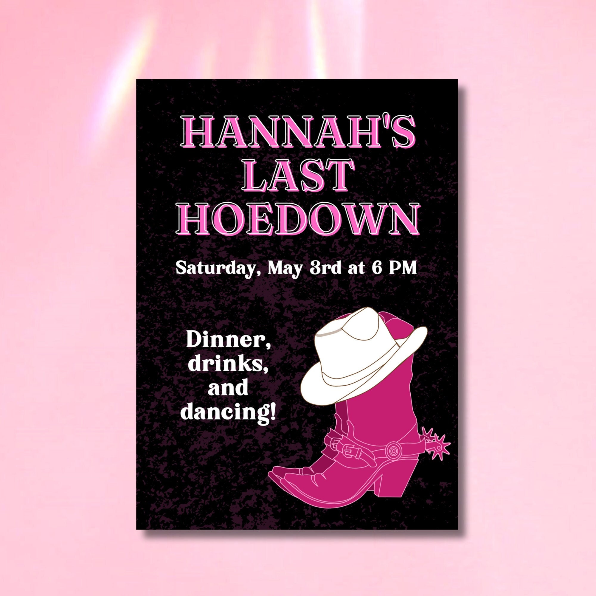 Last Hoedown Bachelorette Invite | Bachelorette Invitation Template ...