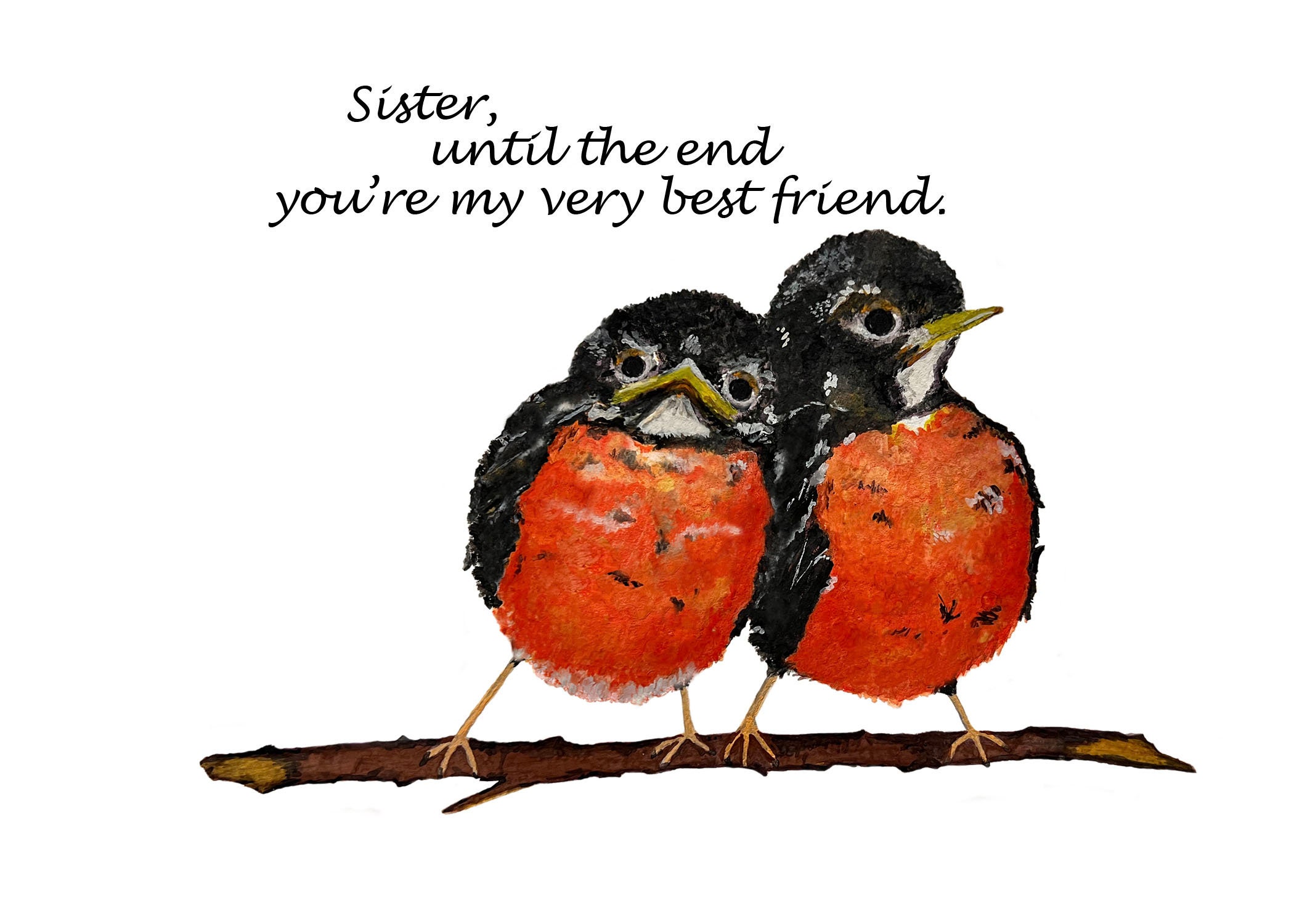 Baby Robins - Watercolor Print - Etsy