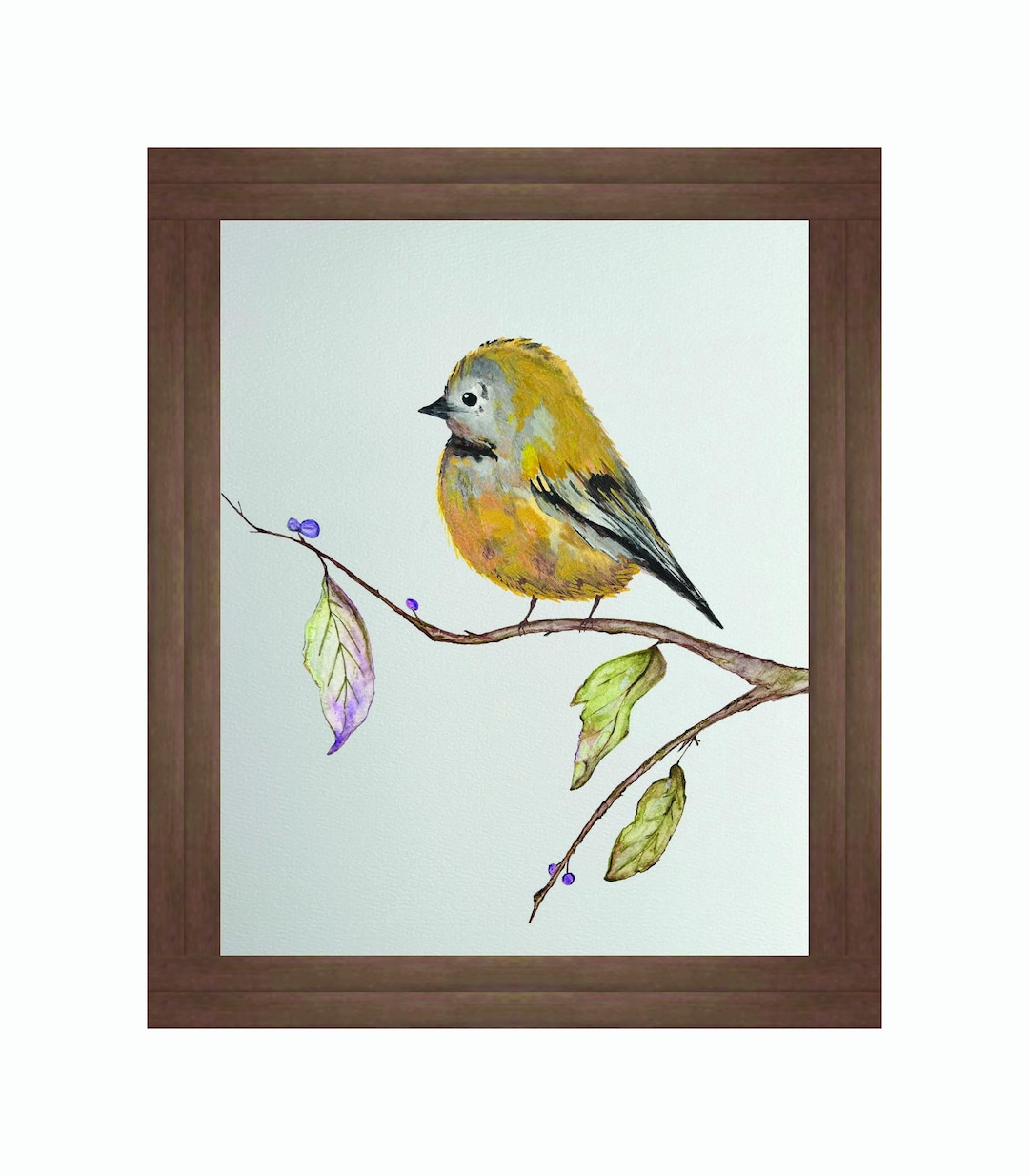 Yellow Bird - Spring and Fall Options - Watercolor Print - Etsy
