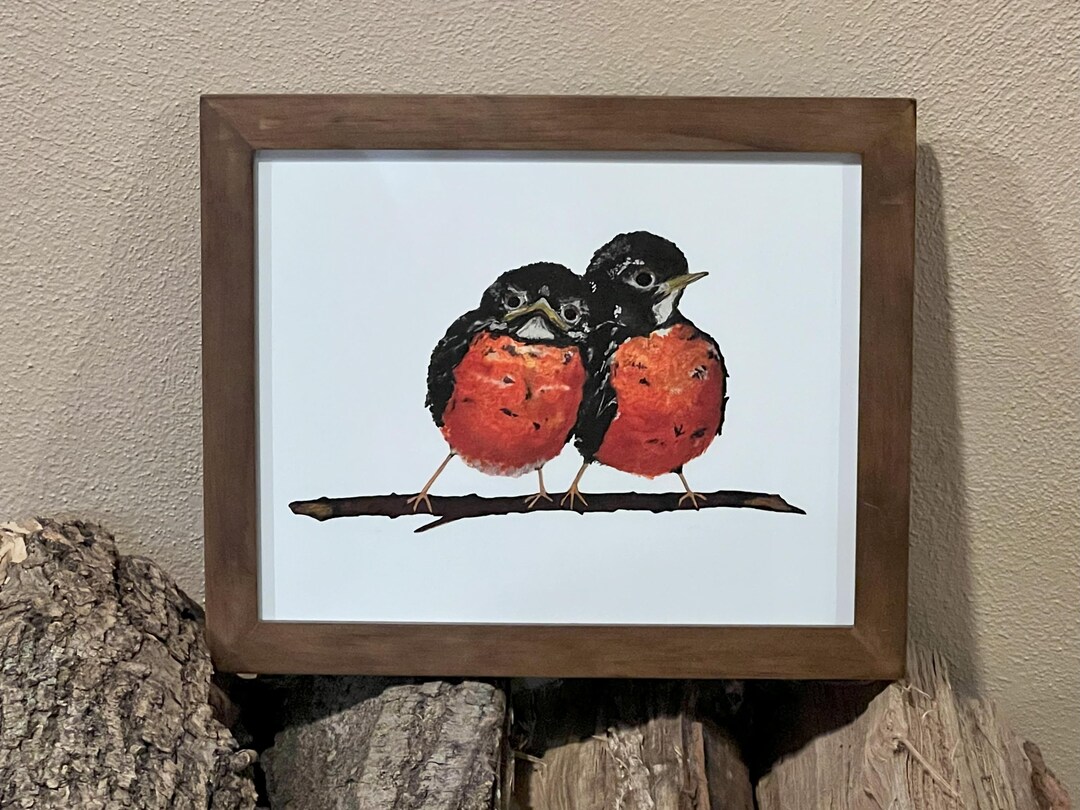 Baby Robins - Watercolor Print - Etsy