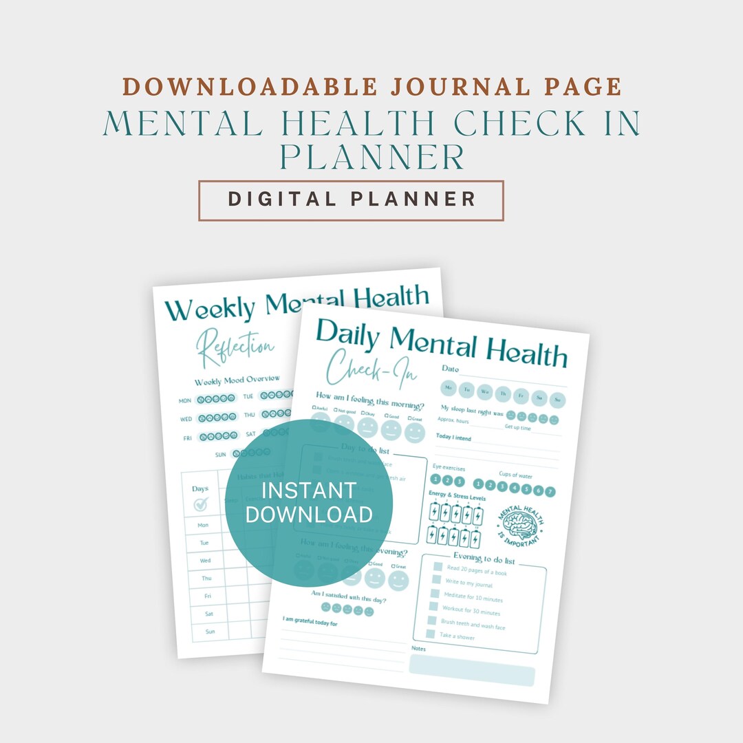 Daily & Weekly Mental Health Planner - Self Care Journal Planner ...