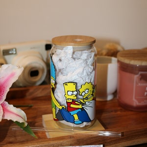 The Simpsons Inspired Glass Cup | 16oz - Etsy
