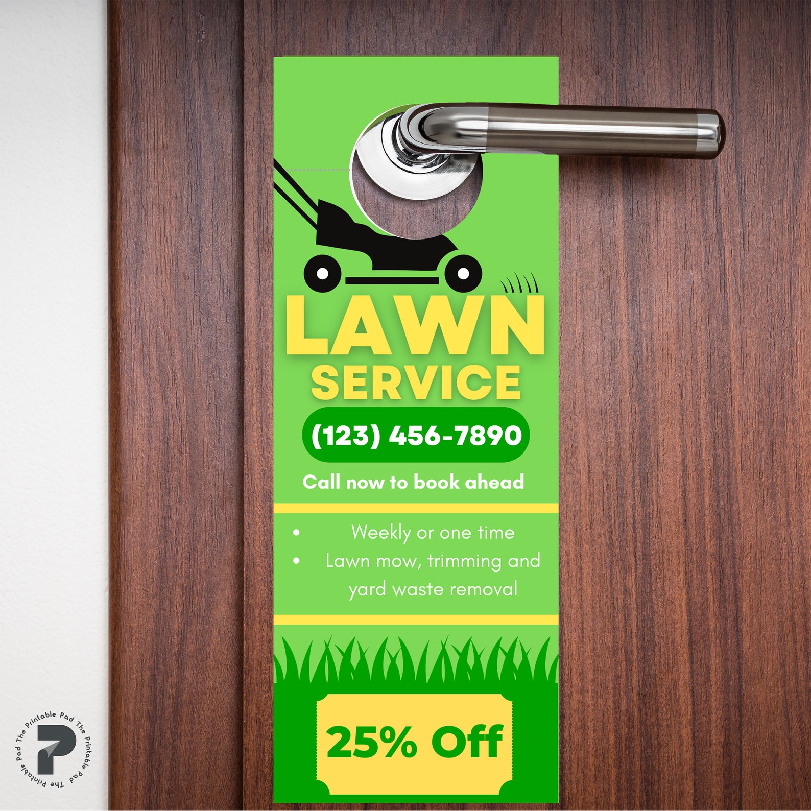 Customizable Lawn Service Door Handle Flyer Template Canva Template ...