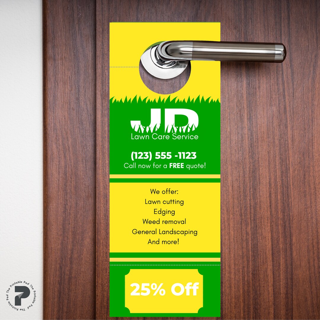 Customizable Lawn Service Door Handle Flyer Template Canva Template ...