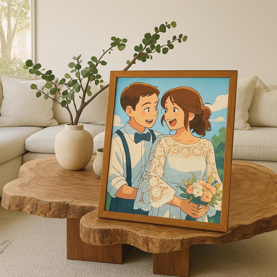 Custom Ghibli-style Portrait – Personalized Anime Art for Couples ...