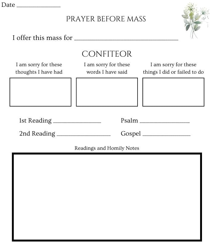 Catholic Mass Prayer Journal - Etsy
