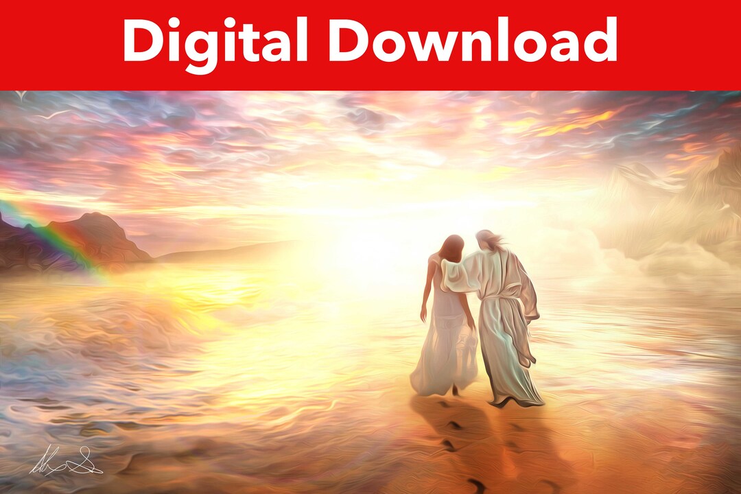 Jesus Walks With US, Jesus, Png, God, Digital Painting, Printable Art ...