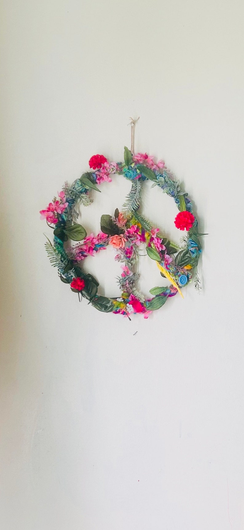 Wild Flower Peace Sign Wreath or Wall Art - Etsy