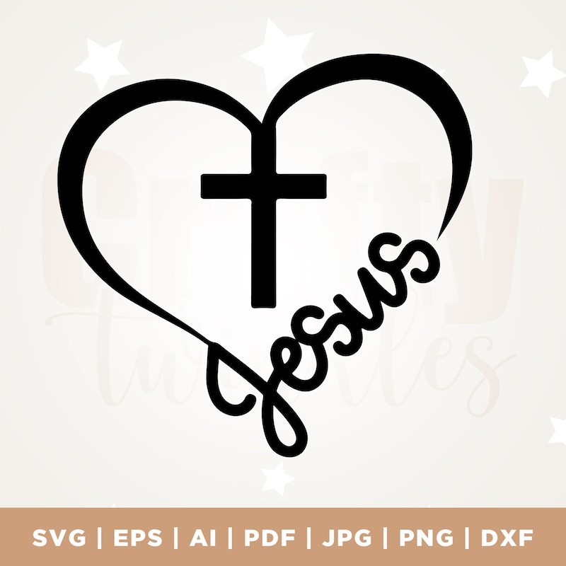Heart With Cross Svg - Etsy