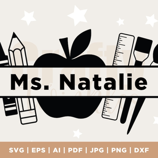 Teacher Split Monogram Svg - Etsy