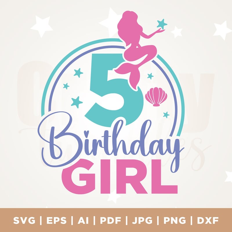 Mermaid Birthday Svg - Etsy