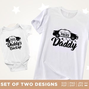 Police SVG, Daddy's Backup SVG, Daddy Cop, Dad and Son Cops, Police ...