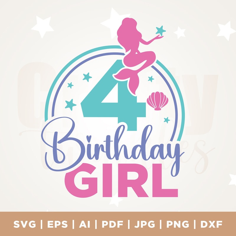 Mermaid Birthday Svg - Etsy