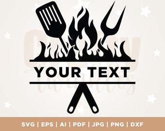 Grilling SVG, BBQ Grill Svg, Barbeque Clipart, Grill Monogram Svg, Dxf ...