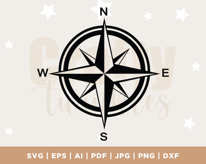 Windrose, Kompassrose Plottervorlage, Plotterdatei SVG und DXF - Etsy.de