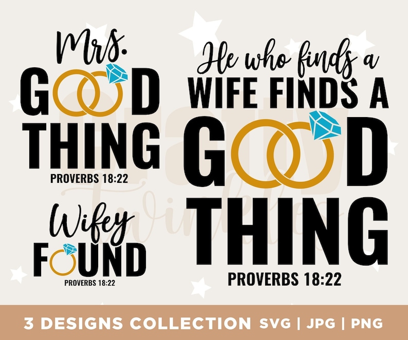 Husband and Wife Svg, He Who Finds a Wife Finds a Good Thing, Wifey ...