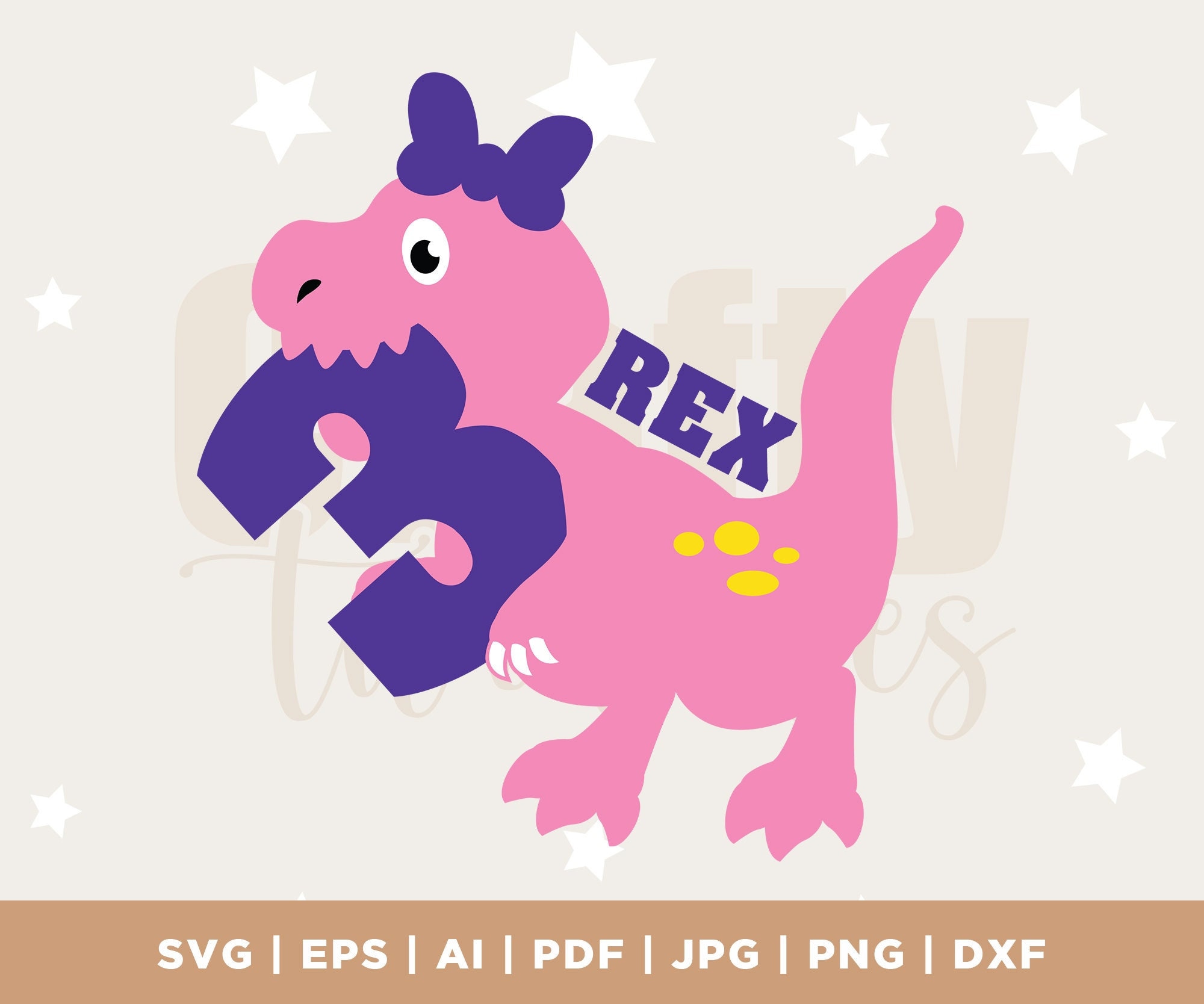 3 Rex Svg Girl Three Rex Dinosaur Svg Girl 3rd Birthday Svg - Etsy UK