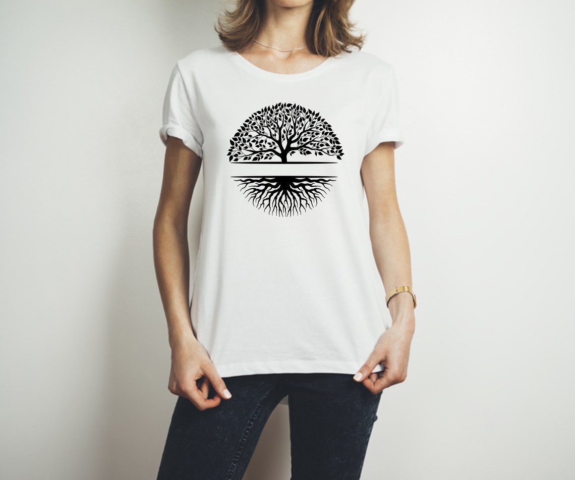 Split Tree Monogram SVG Split Monogram Tree of Life SVG Cut - Etsy