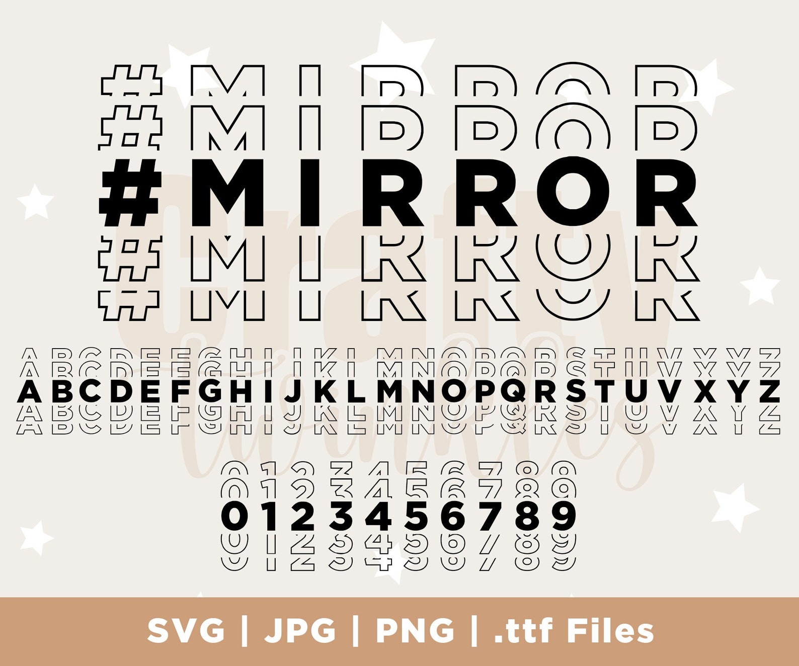 Mirror Font SVG, Stacked Letters, Full Alphabet (digital Download) - Etsy