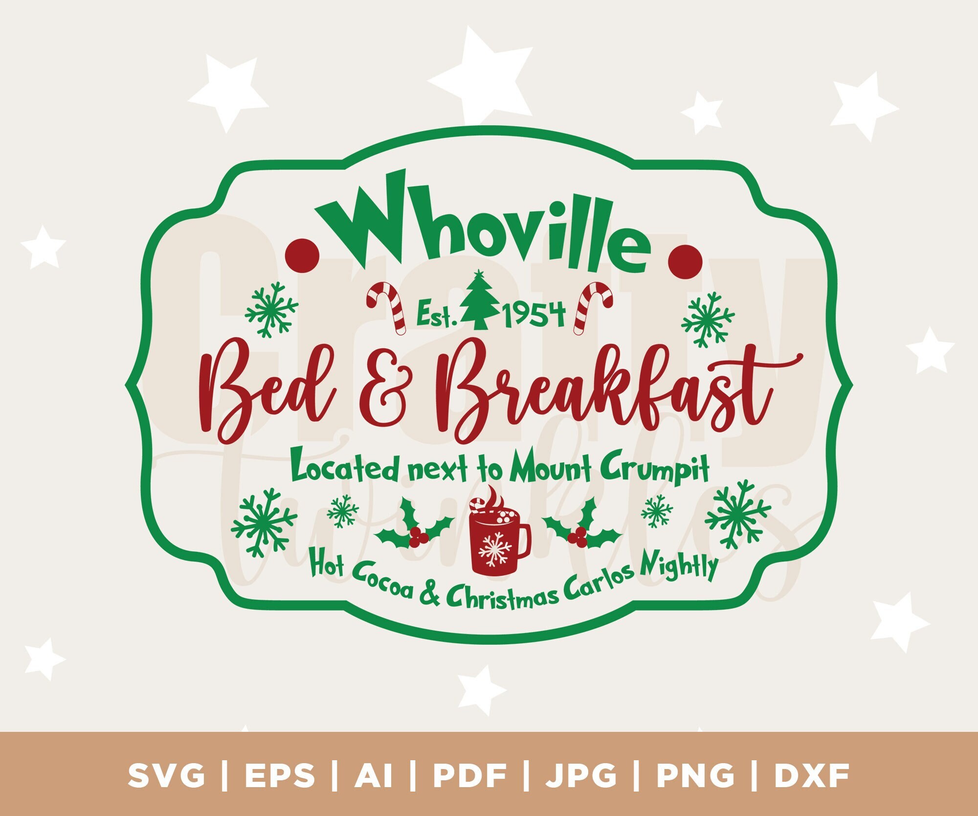 Whoville Bed and Breakfast Svg Christmas Sign Svg Christmas - Etsy