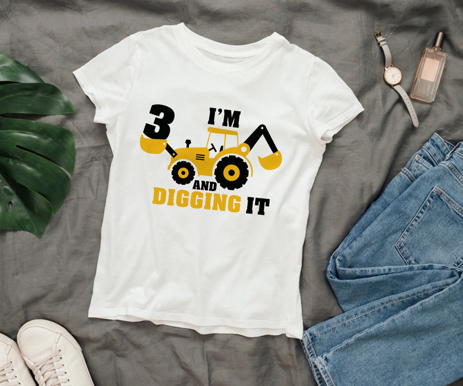 I'm 3 and Digging It Svg, Construction Svg, 3rd Birthday Svg, Excavator ...