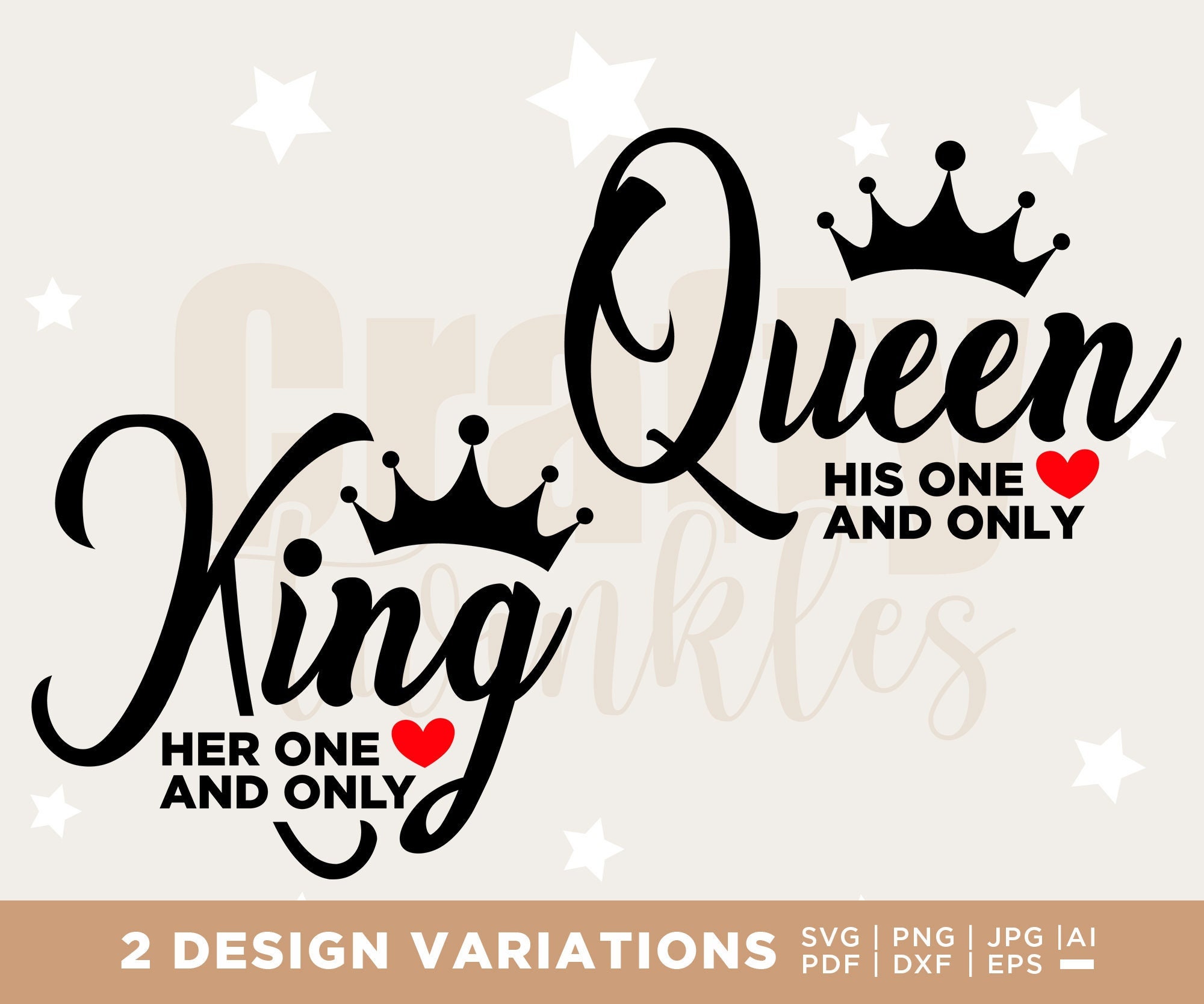 King & Queen Svg Anniversary Svg Valentine Svg His and - Etsy