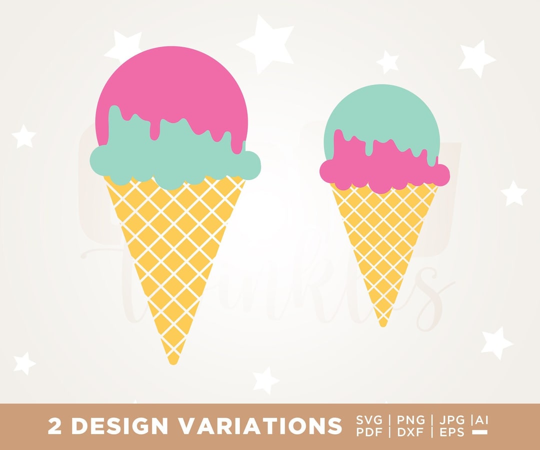 Ice Cream Cone Svg Ice Cream Silhouette Ice Cream Clipart Etsy