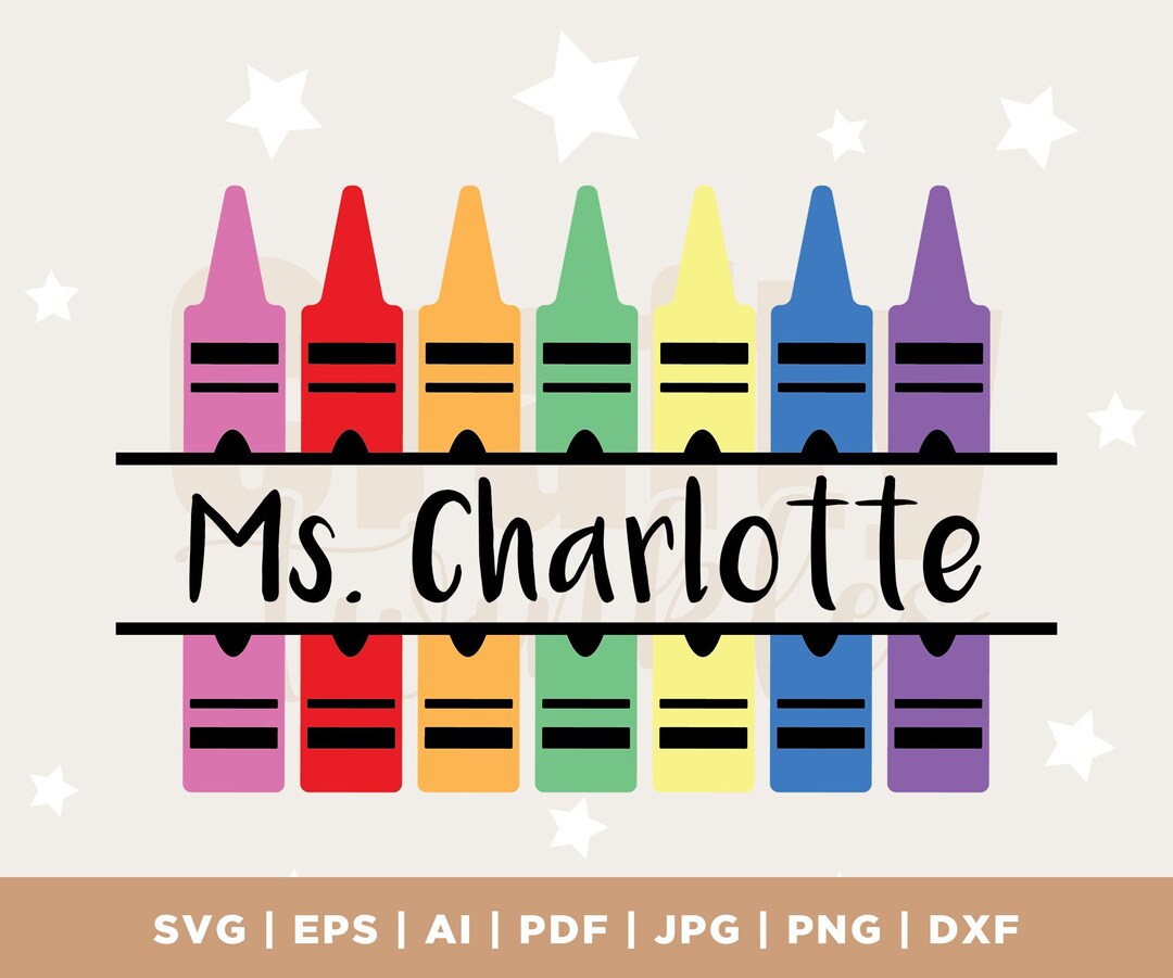 Crayon Monogram Svg, Crayon Split Monogram Svg, Teacher Monogram Svg ...