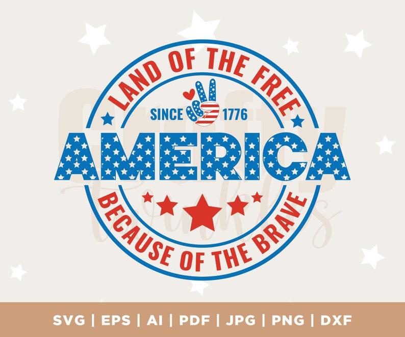 America Land of the Free Because of the Brave SVG, 4th of July SVG ...