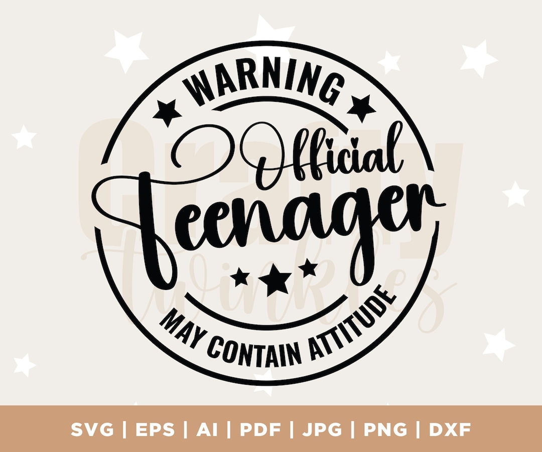Warning Official Teenager Svg, Official Teenager Svg, 13th Birthday Svg ...