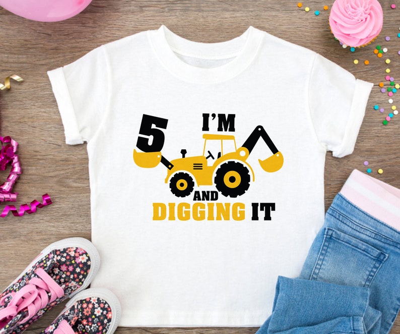 I'm 5 and Digging It Svg Construction Svg 5 Years - Etsy