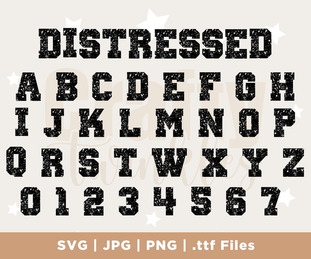 Distressed Font Svg, Distressed Alphabet Svg, Distressed Number ...