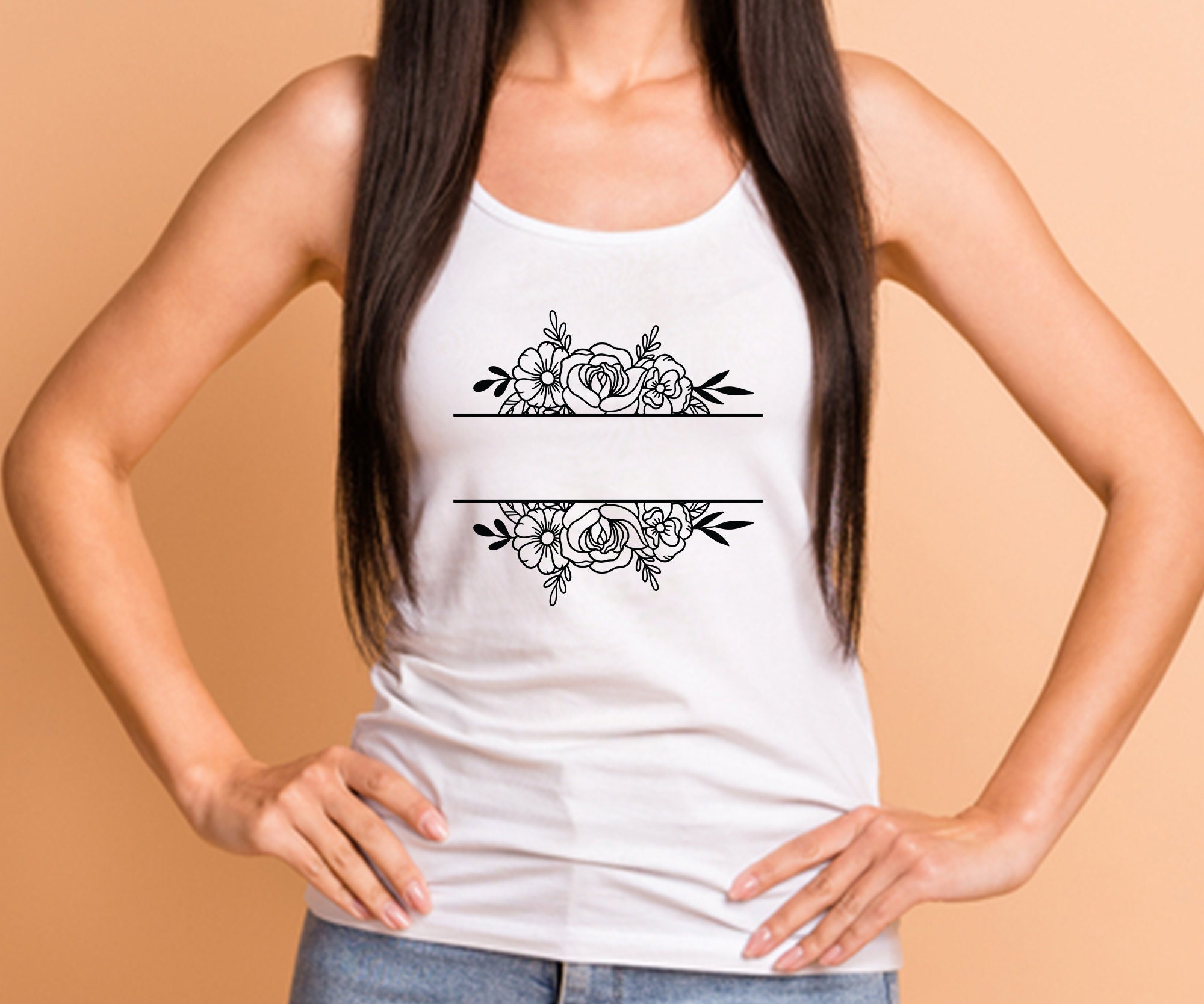 Split Floral Frame SVG Floral Border SVG Split Flower - Etsy Canada